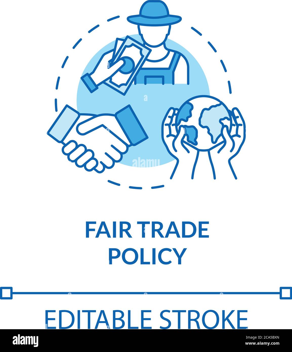 Fair trade policy turquoise concept icon. Professional partnership and ...