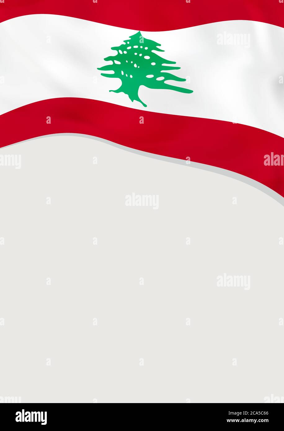 Leaflet design with flag of Lebanon. Vector template Stock Vector Image ...