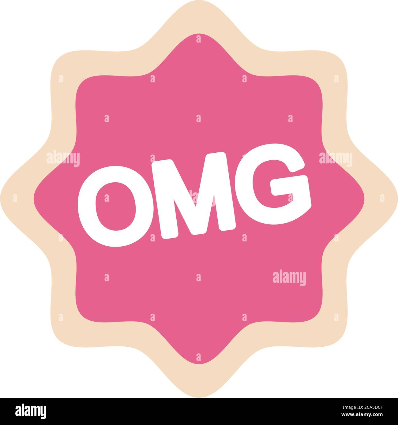 slang bubbles concept, seal stamp with omg word icon over white ...