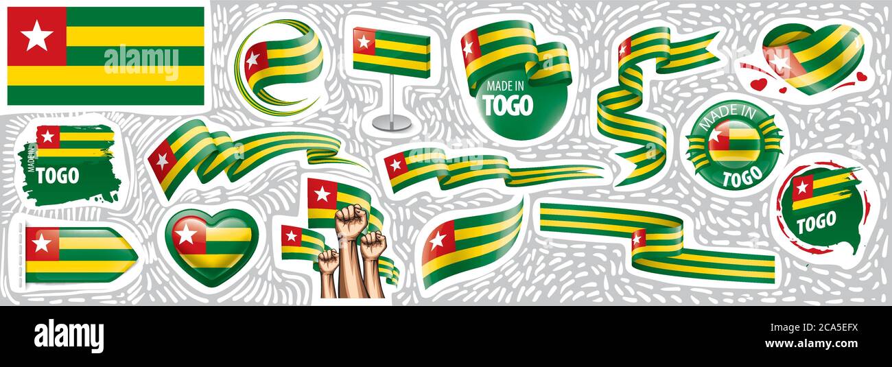 Vector set of the national flag of Togo in various creative designs ...