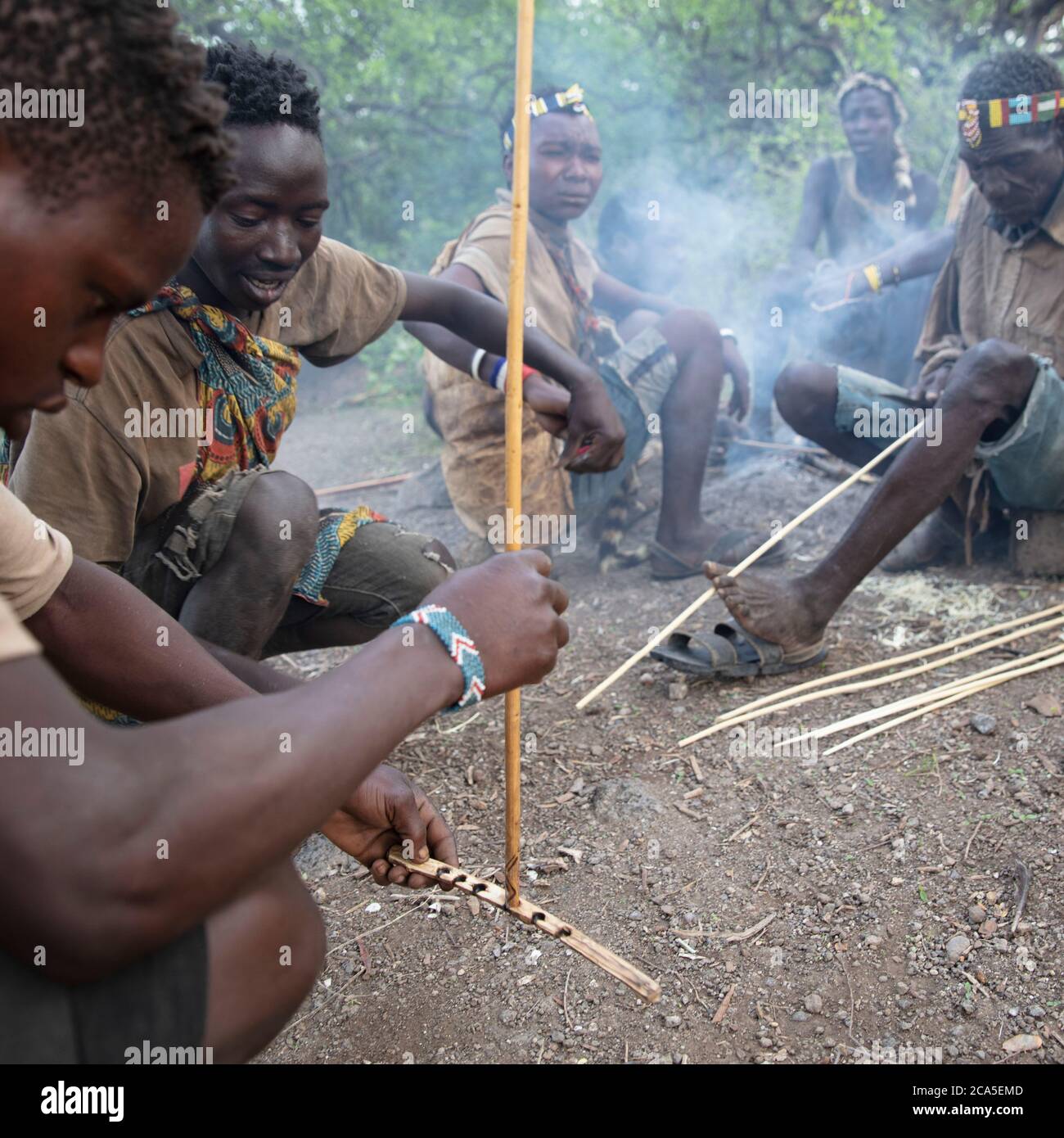Tanzania, region of Lake Eyasi, the Hazabe tribe, among the last hunter ...