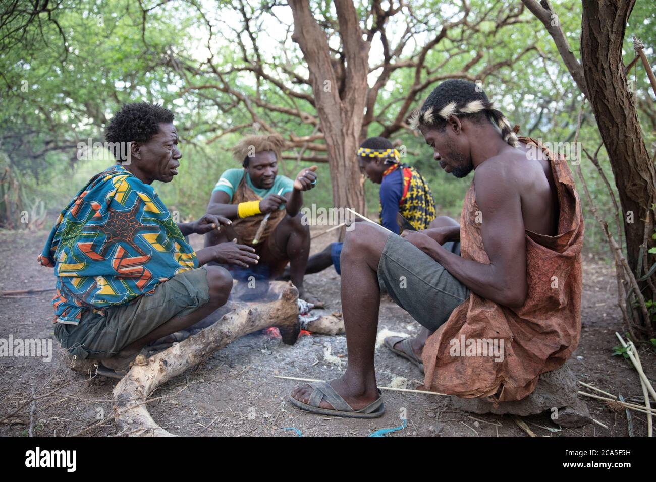 Tanzania, region of Lake Eyasi, the Hazabe tribe, among the last hunter ...