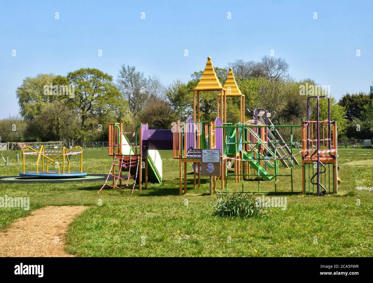 Children's playground closed sign due to the coronavirus covid-19 ...