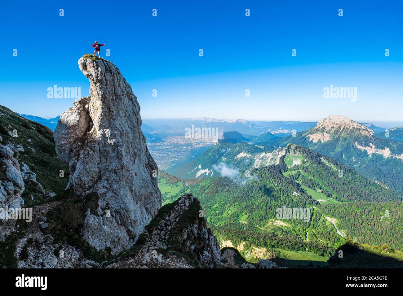 France, Isere, Chartreuse massif, panorama from the hiking trail to the ...