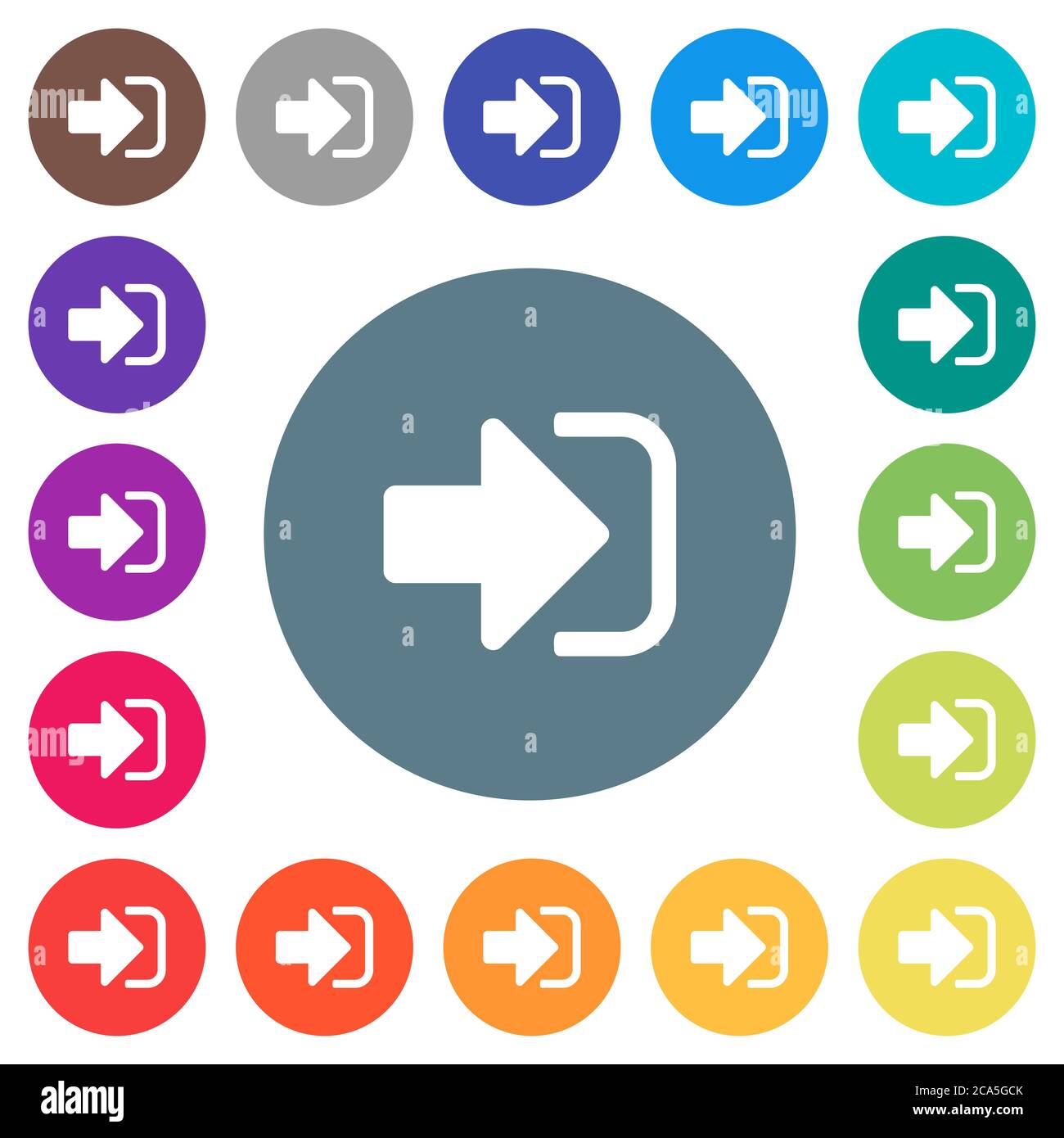Sign in flat white icons on round color backgrounds. 17 background ...