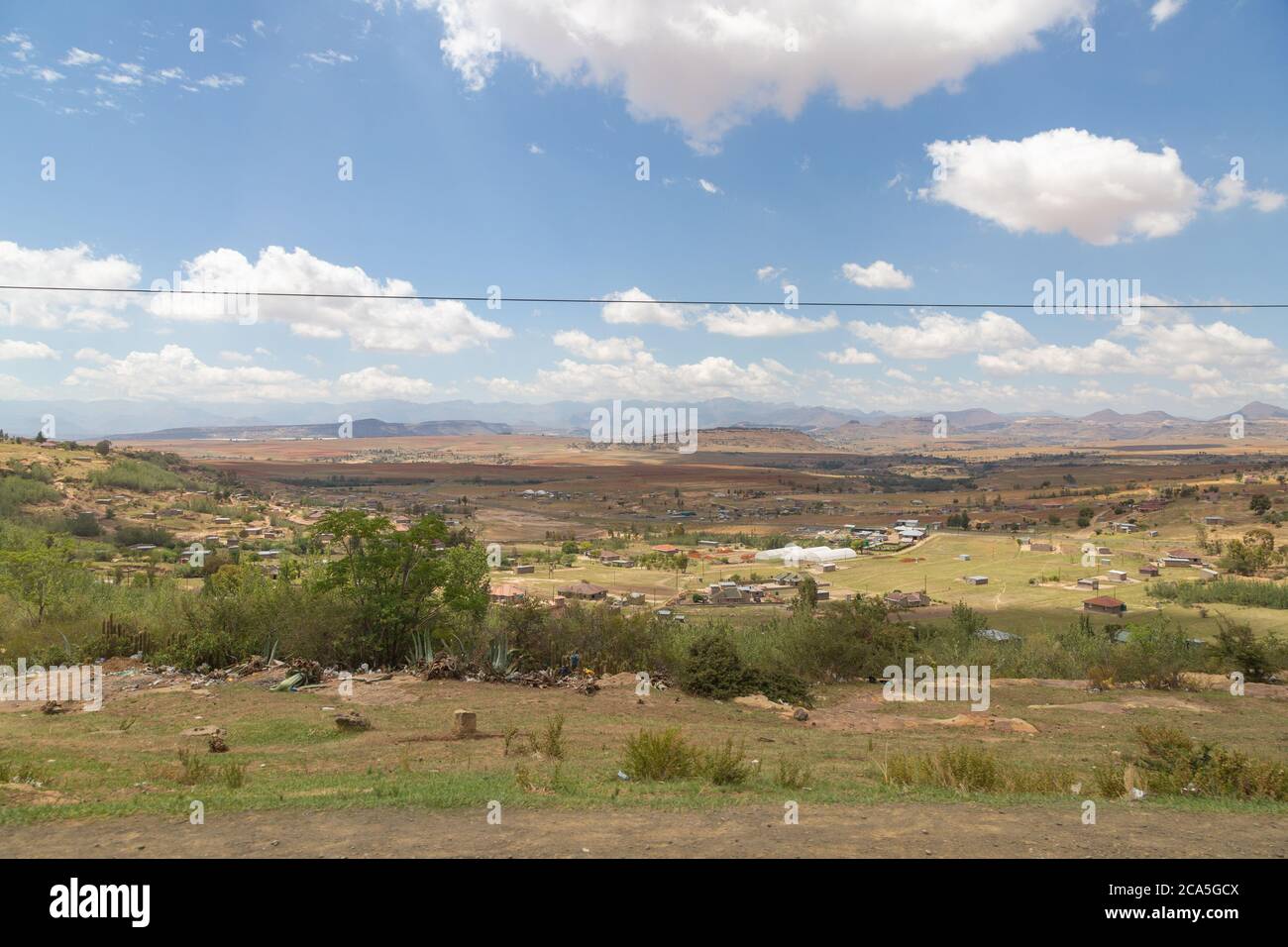 Landscape along the northern A25, Leribe District, Kingdom of Lesotho ...