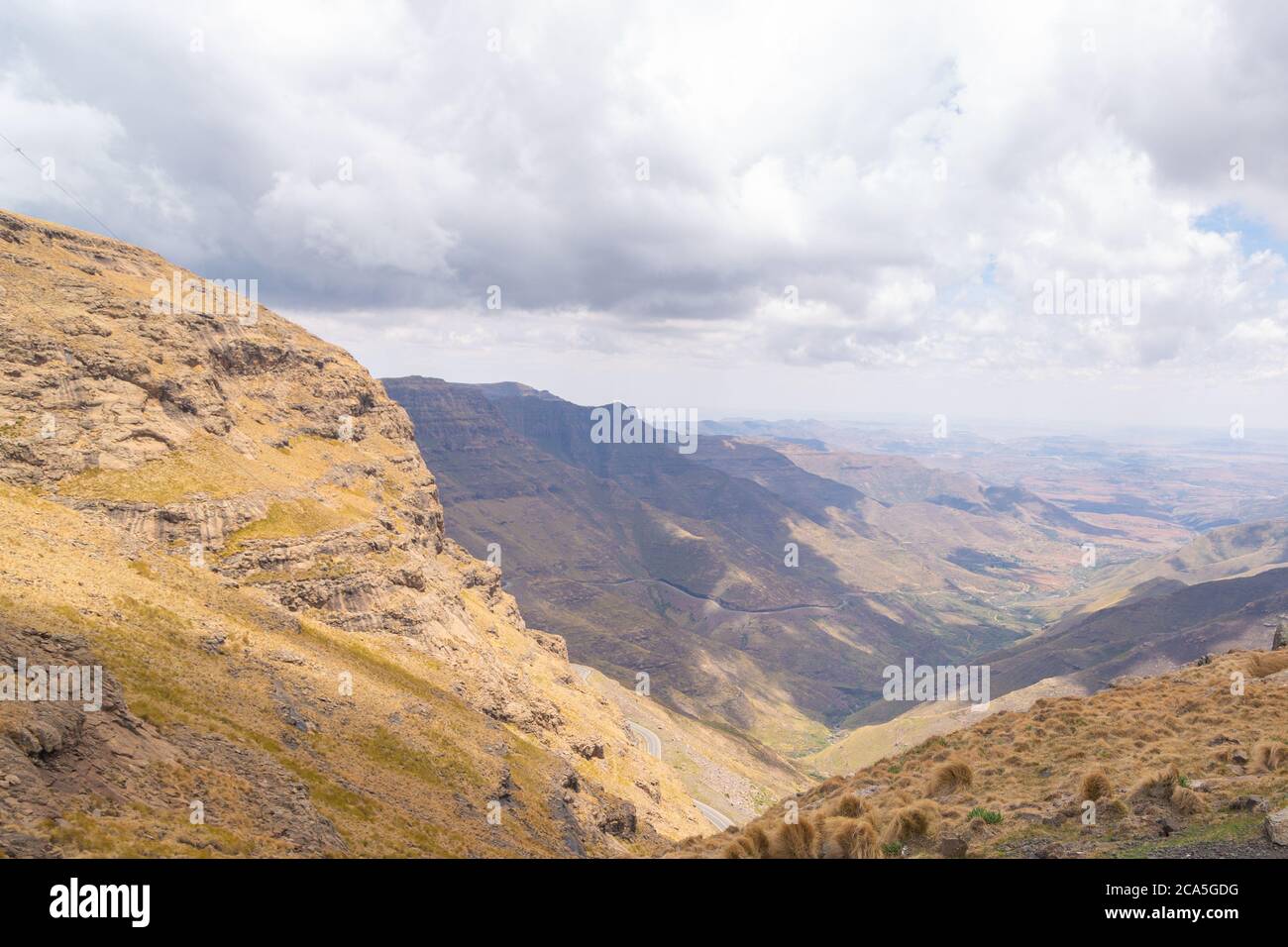 Landscape along the northern A25, Leribe District, Kingdom of Lesotho ...