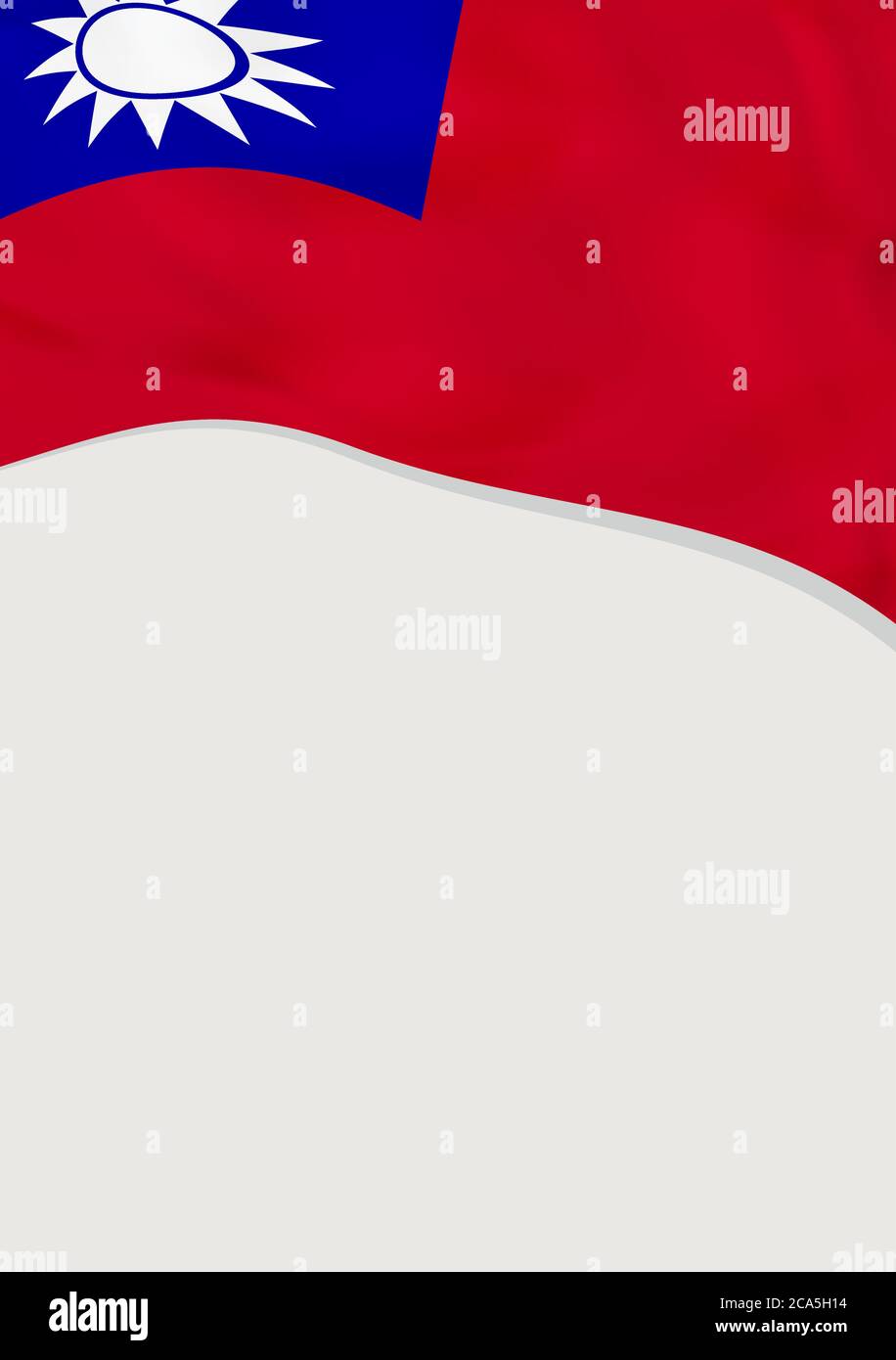 Leaflet design with flag of Taiwan. Vector template Stock Vector Image ...