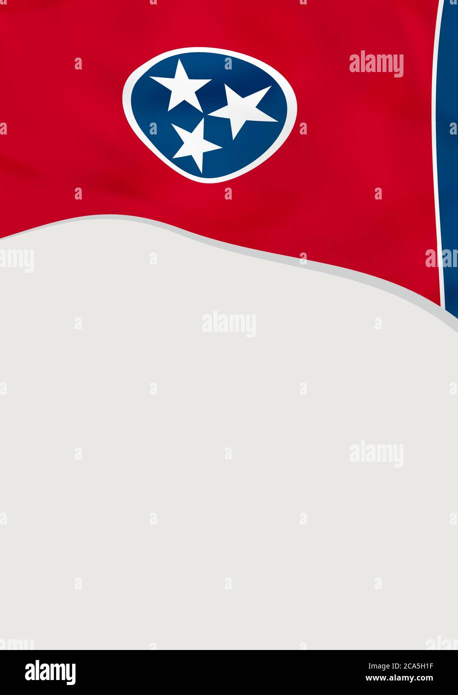 Leaflet design with flag of Tennessee, US. Vector template Stock Vector ...