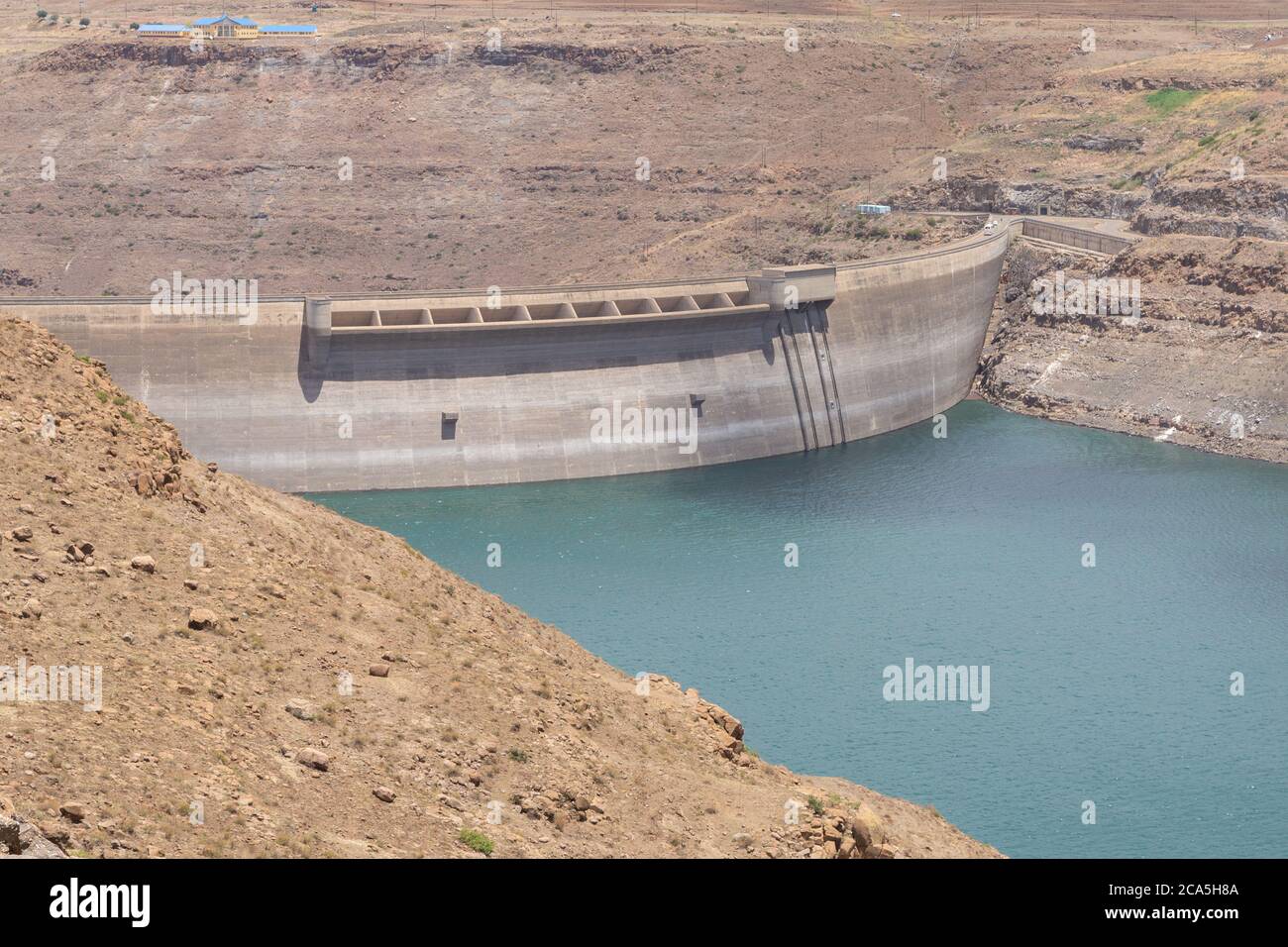 Katse Dam on the boder of Leribe and Thaba-Tseka District, Kingdom of ...