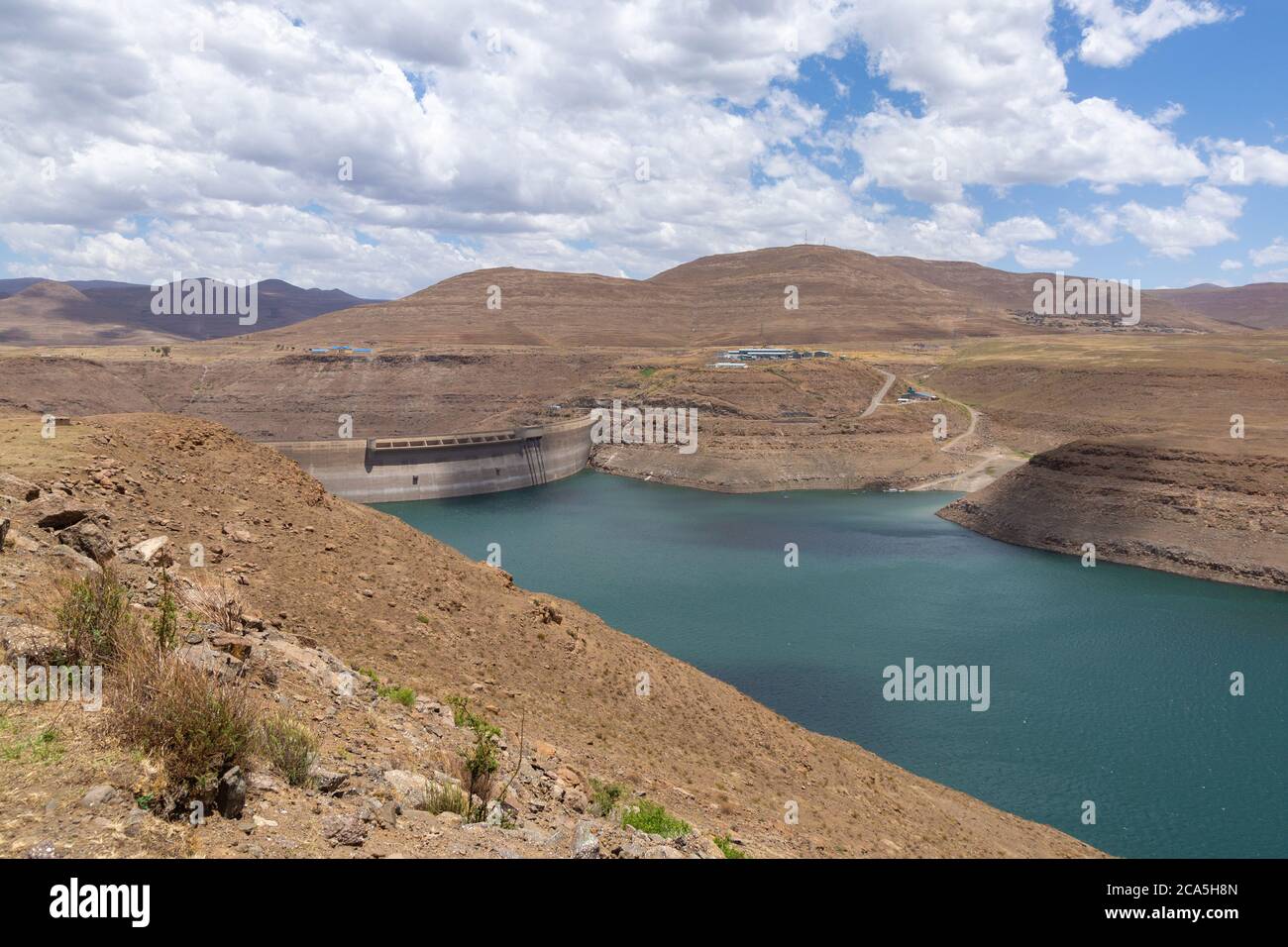 Katse Dam on the boder of Leribe and Thaba-Tseka District, Kingdom of ...