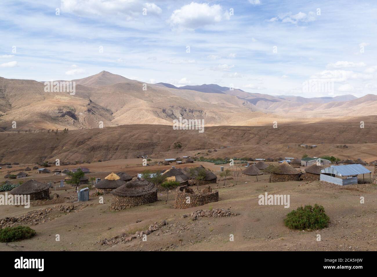 small village in Thaba-Tseka District, Kingdom of Lesotho, southern ...