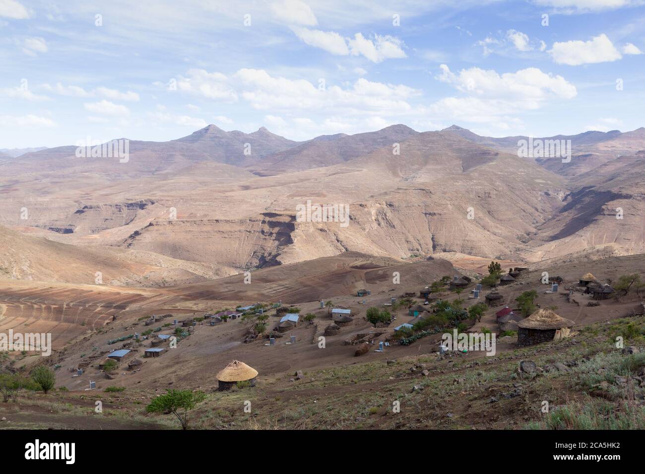 small village in Thaba-Tseka District, Kingdom of Lesotho, southern ...