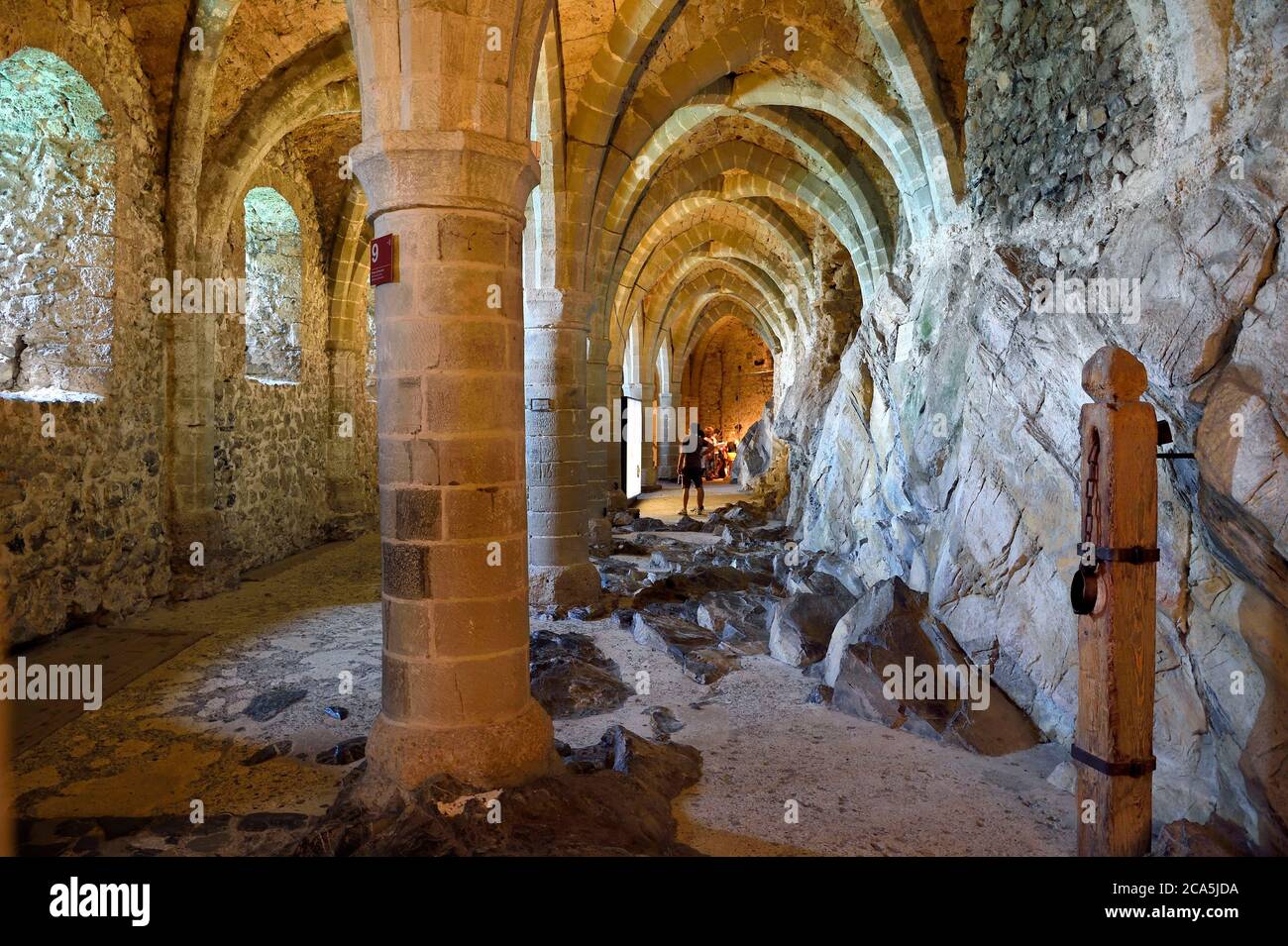 Switzerland, Canton of Vaud, Veytaux, Chillon castle on the shores of ...