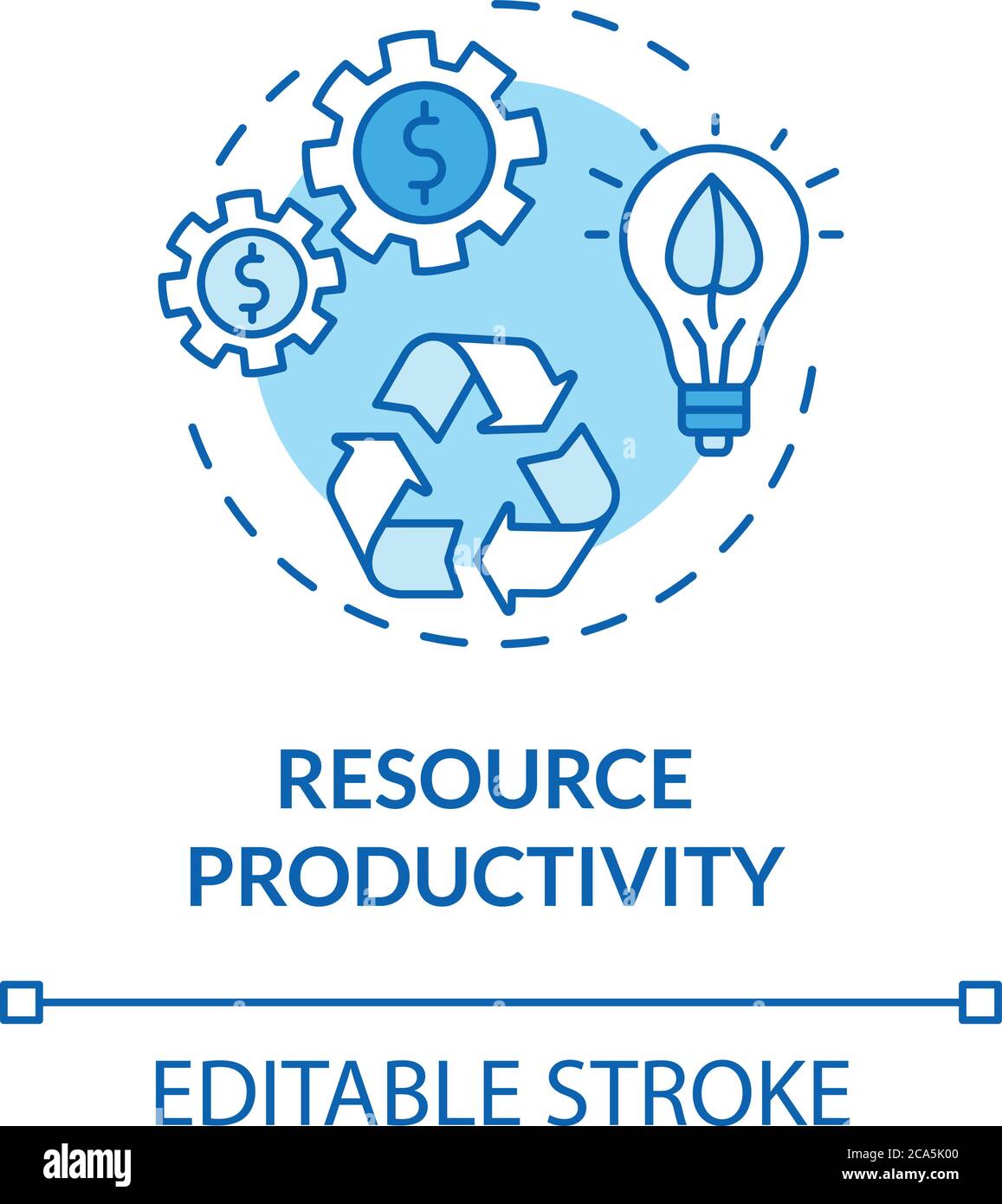Resource productivity turquoise concept icon. Conscious consumption ...