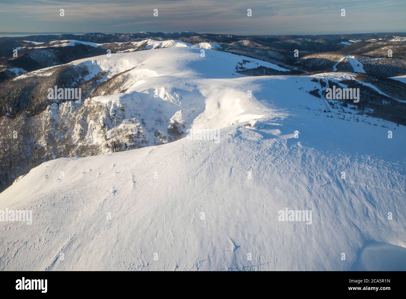 France, Haut Rhin, Hautes Vosges, Le Hohneck (1363 m), summit (aerial ...