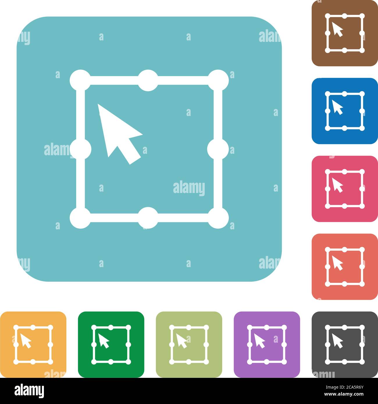 Free transform object white flat icons on color rounded square ...