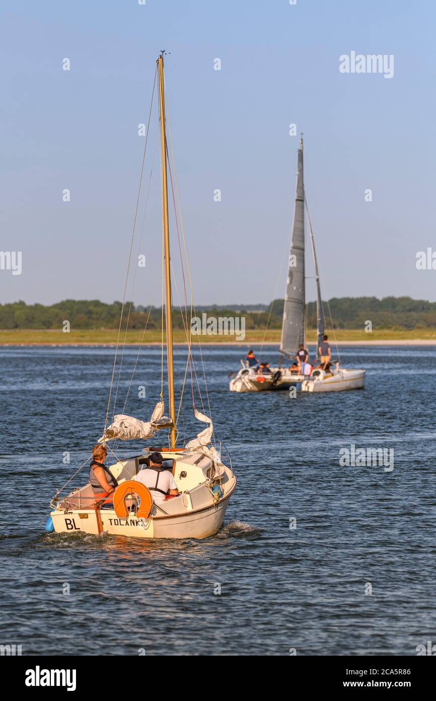 France, Somme (80), Baie de Somme, Saint-Valery-sur-Somme, at high tide ...