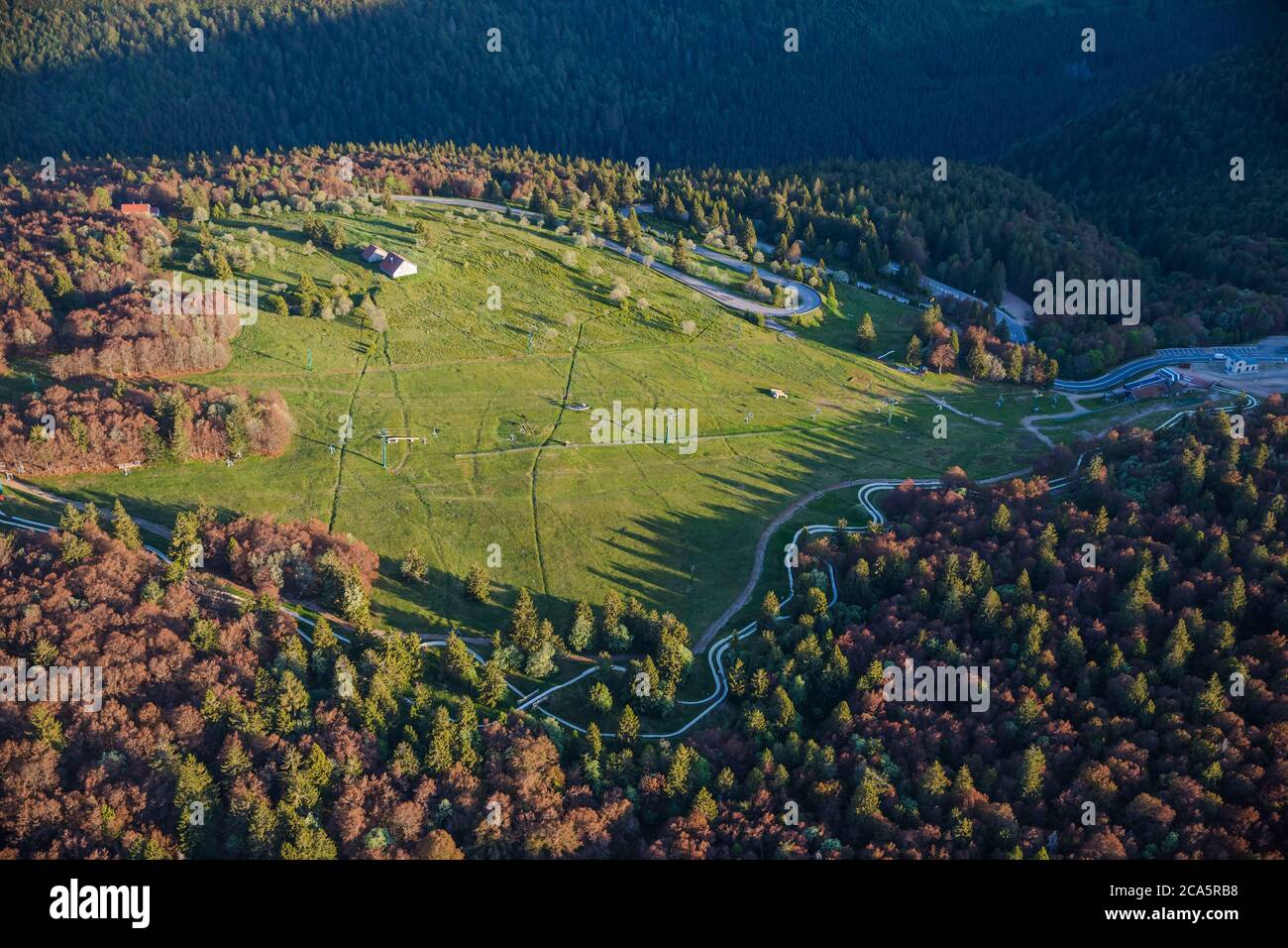 France, Haut-Rhin (68), Hautes-Vosges, col de la Schlucht, ski station ...