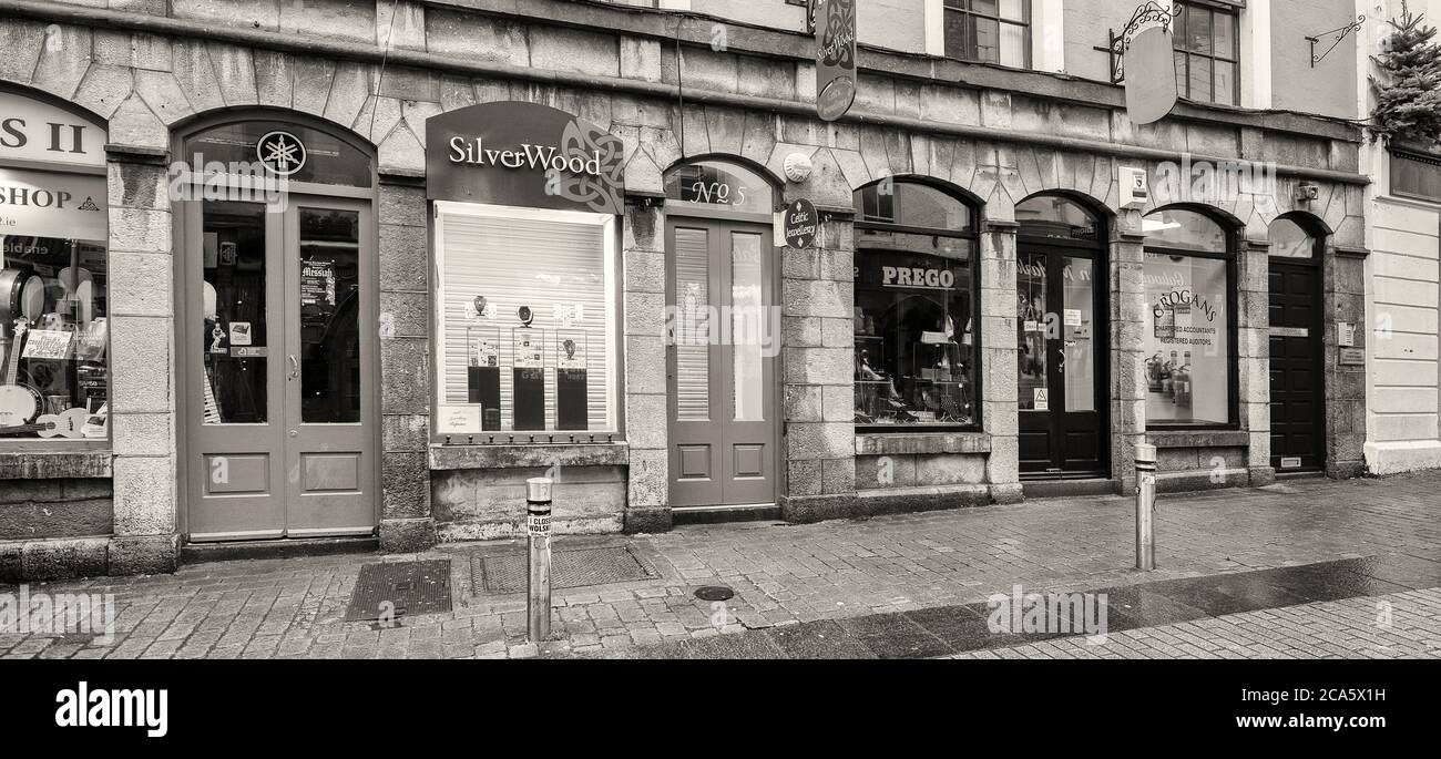 View storefronts and pavement, Galway City, County Galway, Ireland ...