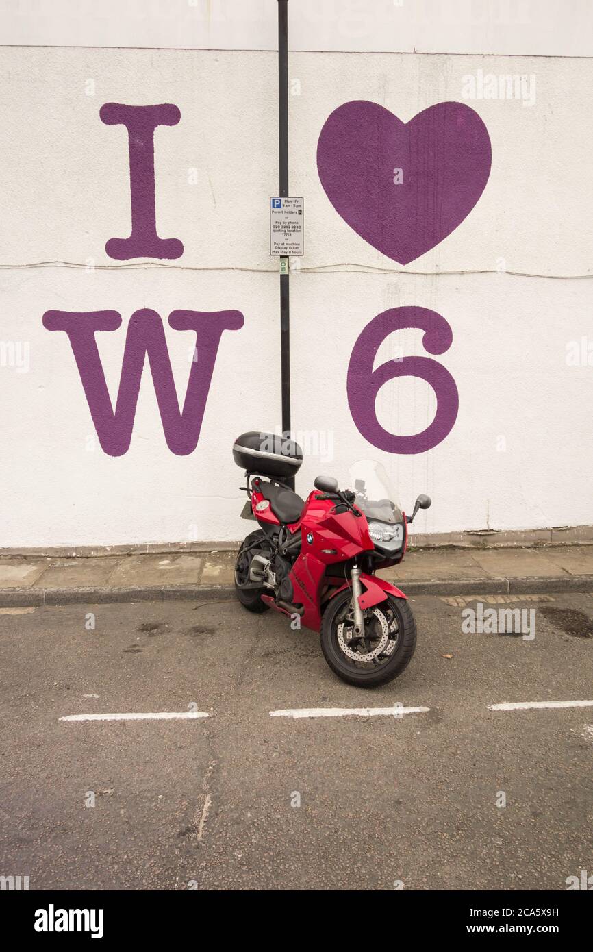 I Love W6 mural in Hammersmith, west London, UK Stock Photo - Alamy