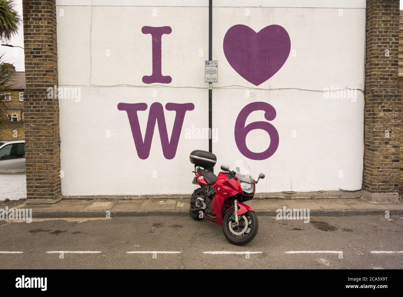 I Love W6 mural in Hammersmith, west London, UK Stock Photo - Alamy