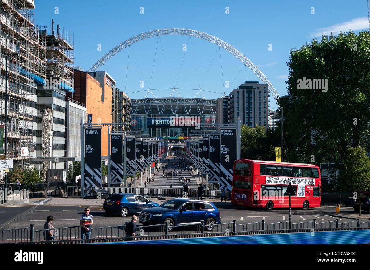 London, UK. 04th Aug, 2020. General view outside the stadium pre match ...