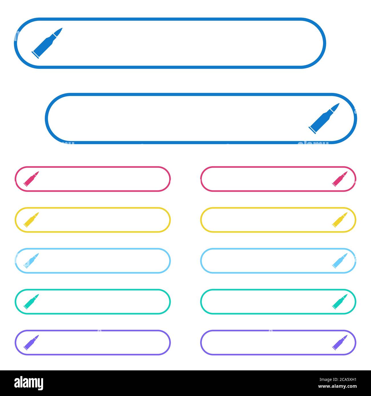 Bullet Rifle Ammo Icons In Rounded Color Menu Buttons Left And Right