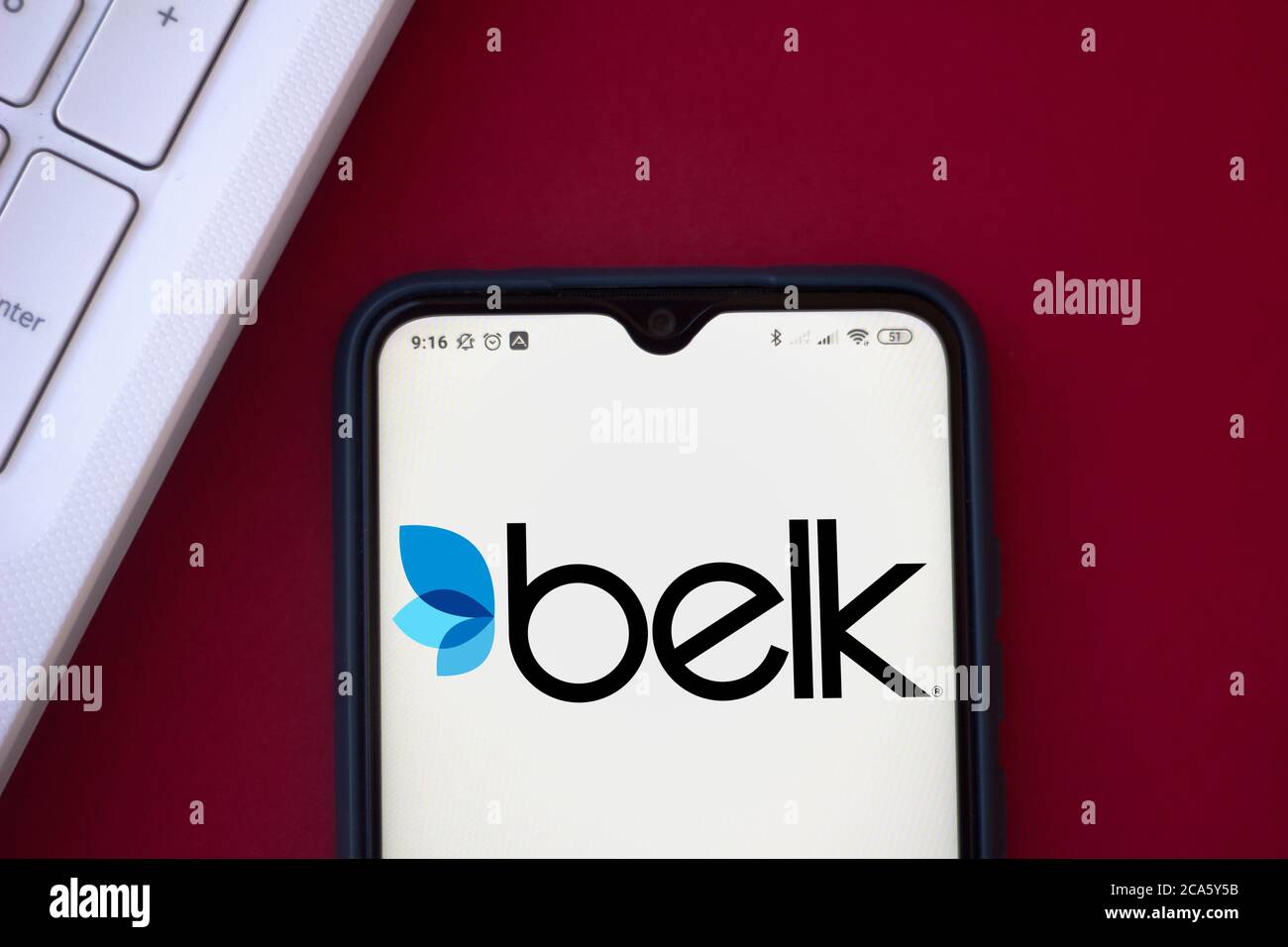 Brazil. 03rd Aug, 2020. In this photo illustration, a Belk logo seen ...
