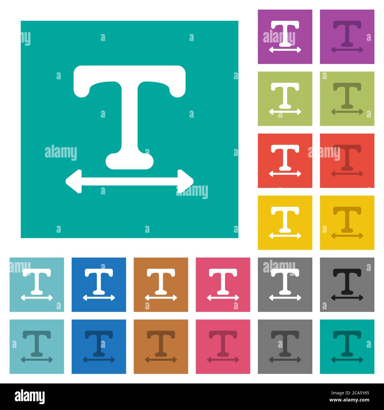 Adjust font width multi colored flat icons on plain square backgrounds ...