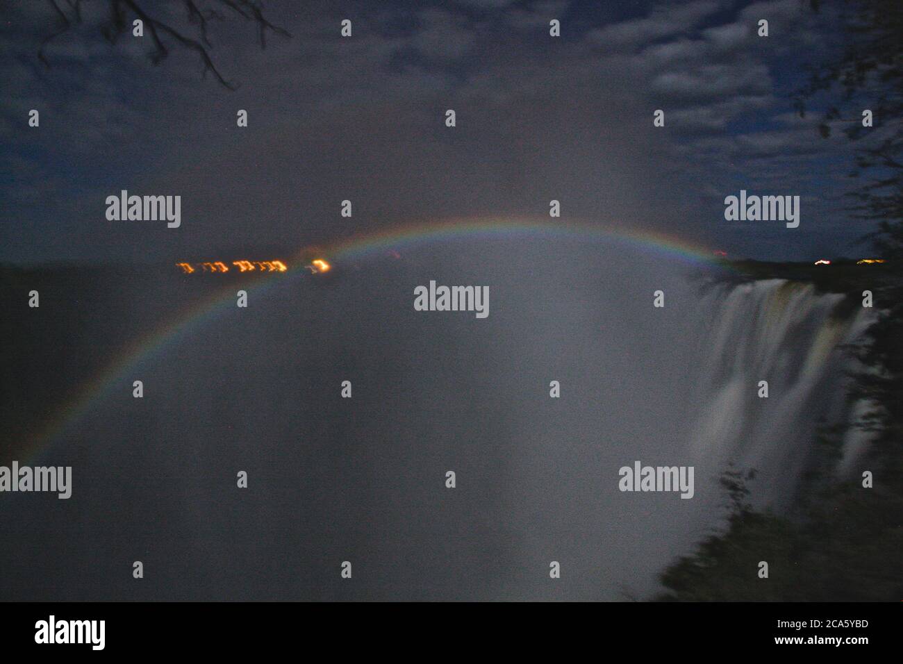 Lunar Rainbow over Victoria Falls Stock Photo - Alamy