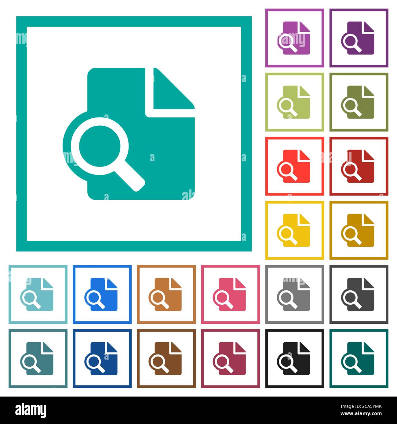 Preview flat color icons with quadrant frames on white background Stock ...