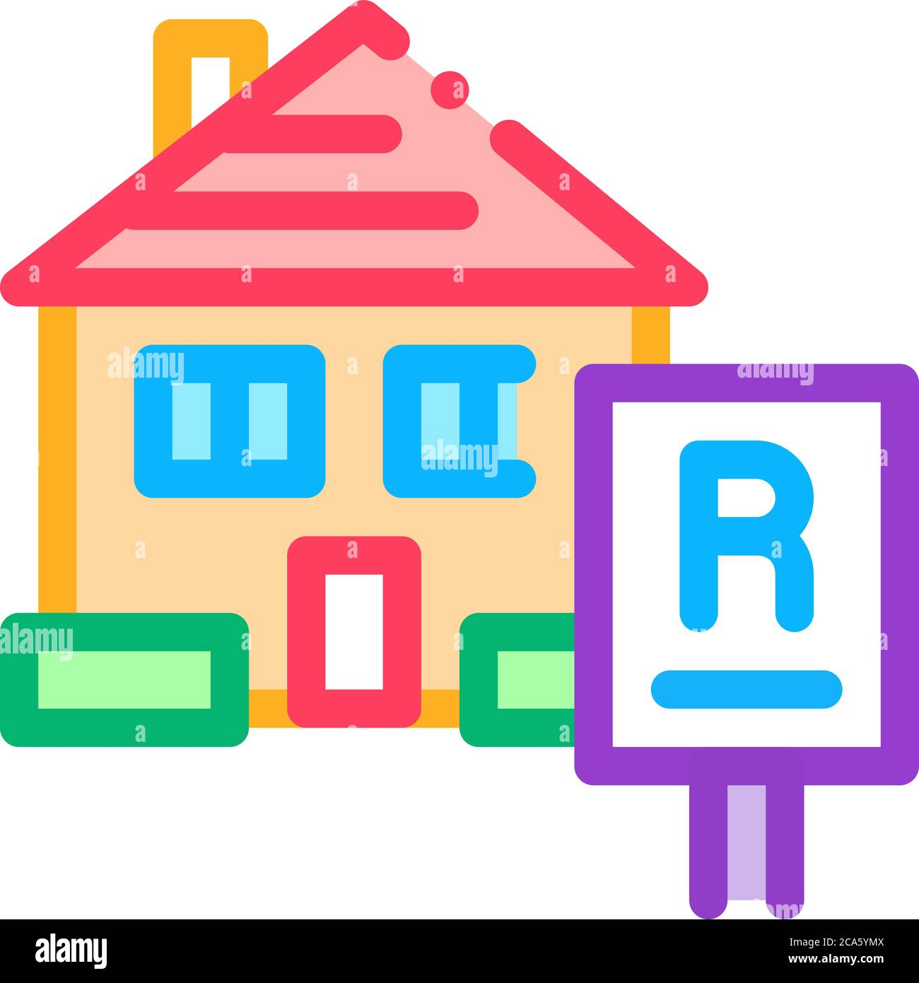 house rent icon vector outline illustration Stock Vector Image & Art ...