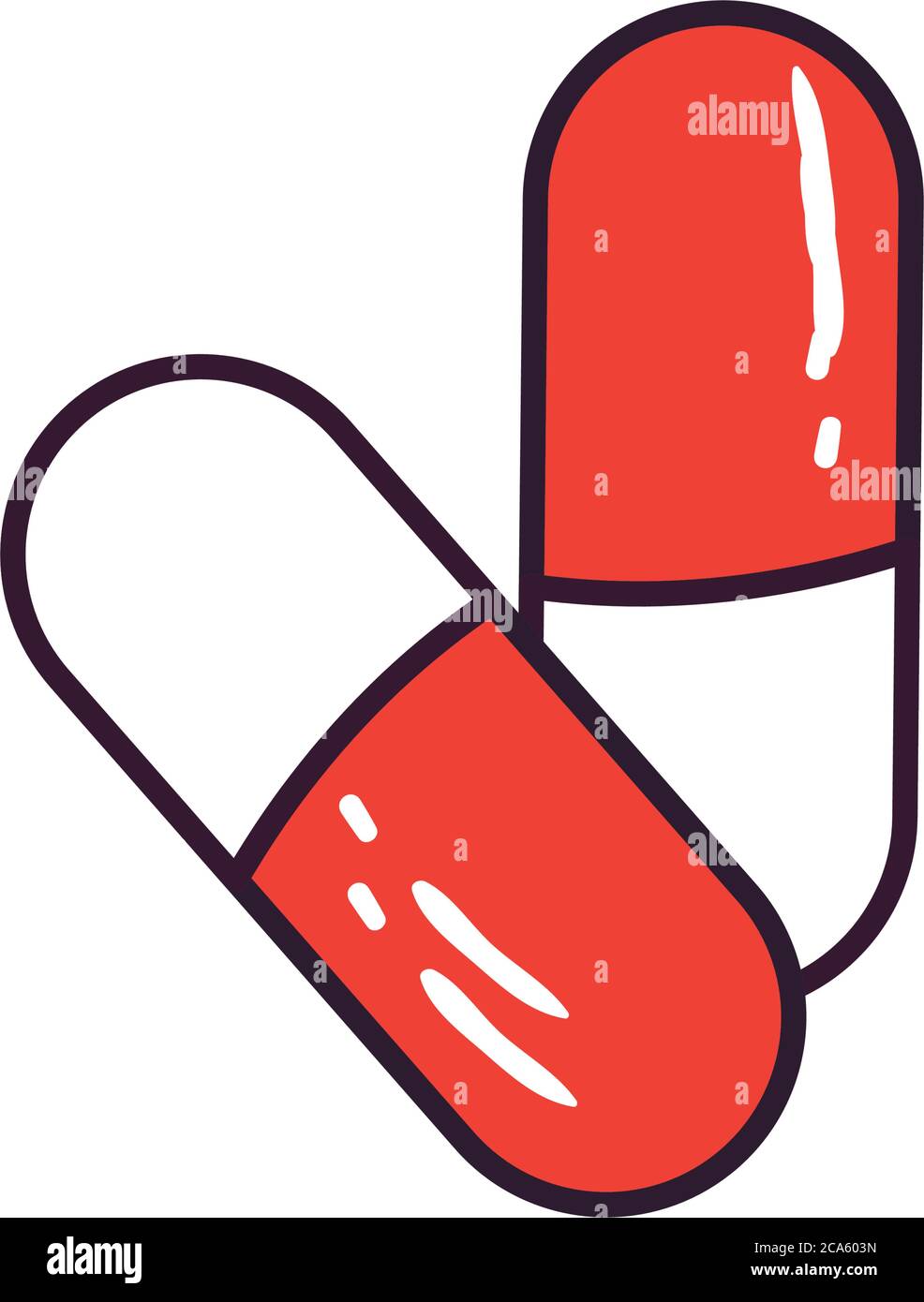 Pills line and fill style icon design of Medical care health and ...