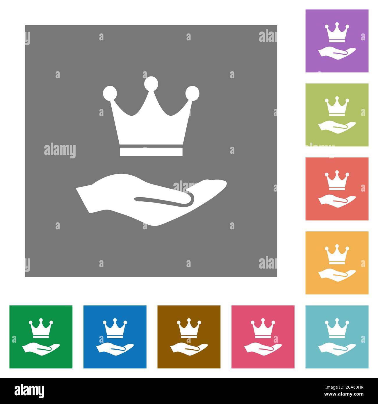 Premium services flat icons on simple color square backgrounds Stock ...