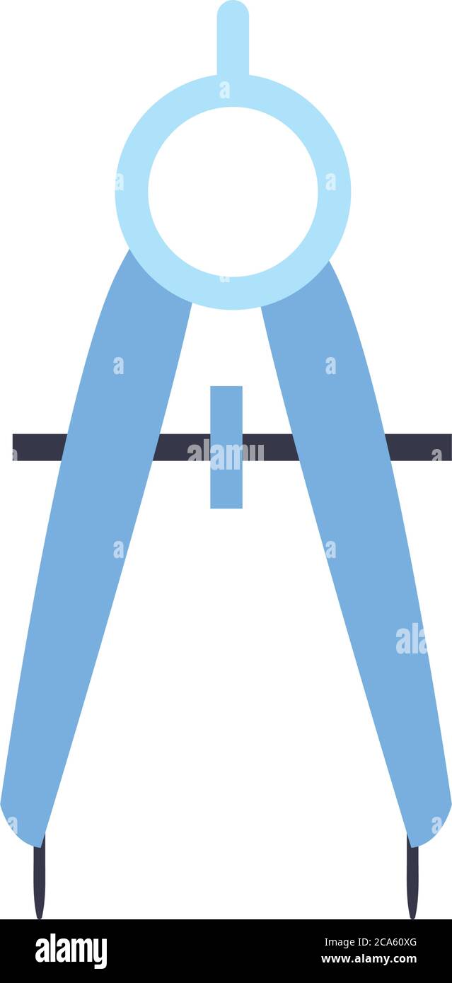 Measuring compass line and fill style icon design, Instrument tool work ...