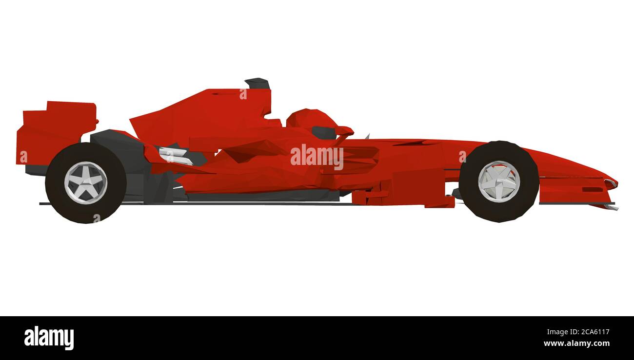 Low poly red racing car. Side view. 3D. Vector illustration Stock ...