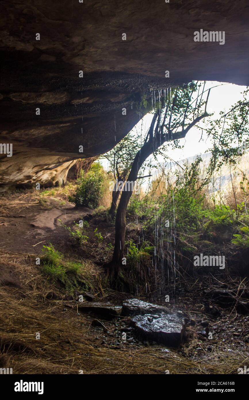 View through the first of the grindstone Caves, a favored sleepover ...