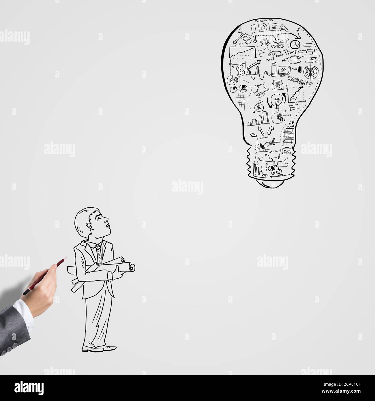 Sketching idea for success Stock Photo - Alamy