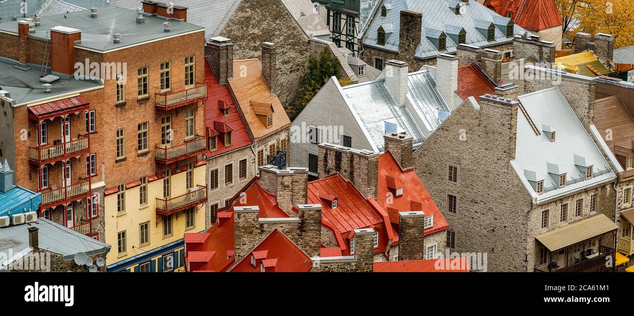 Cityscape of Lower Town, Old Quebec, Quebec Provence, Canada Stock ...
