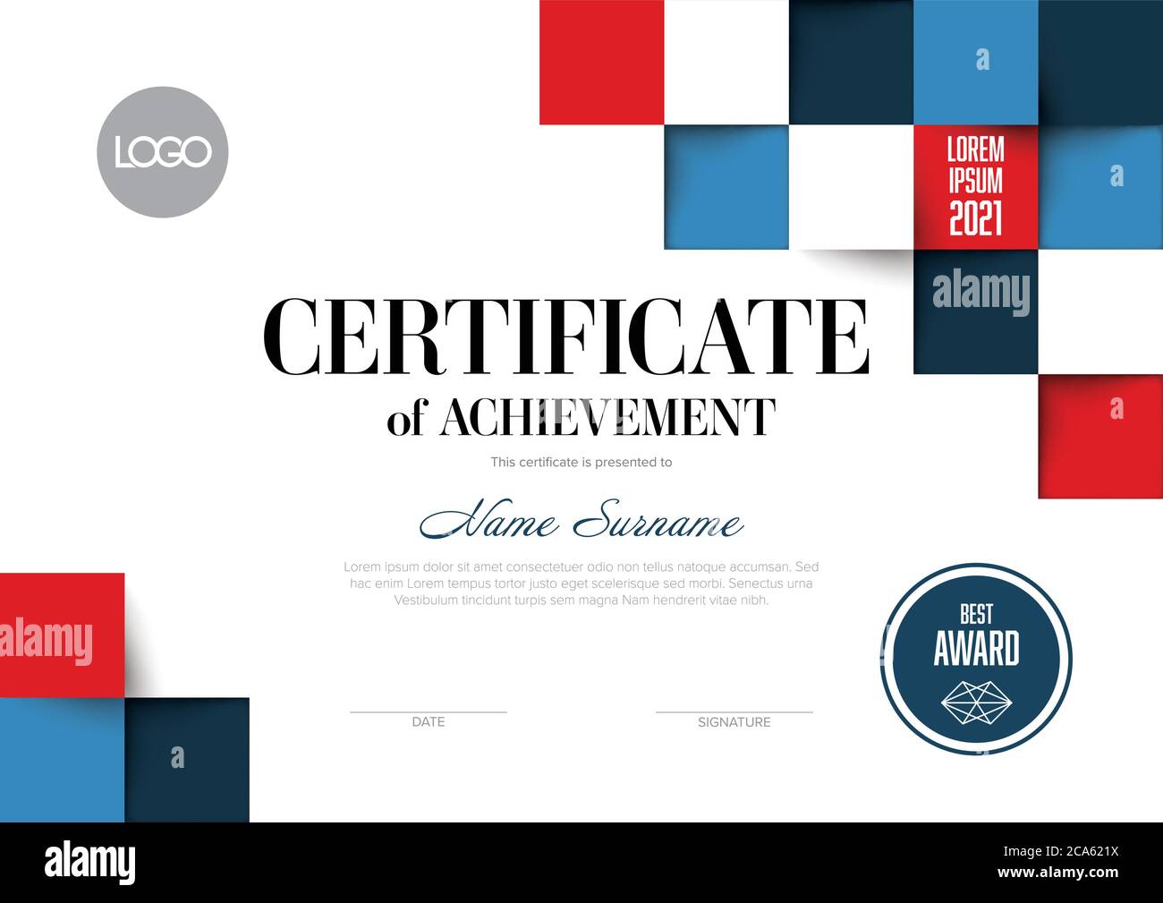 Modern certificate of achievement template with place for your content ...