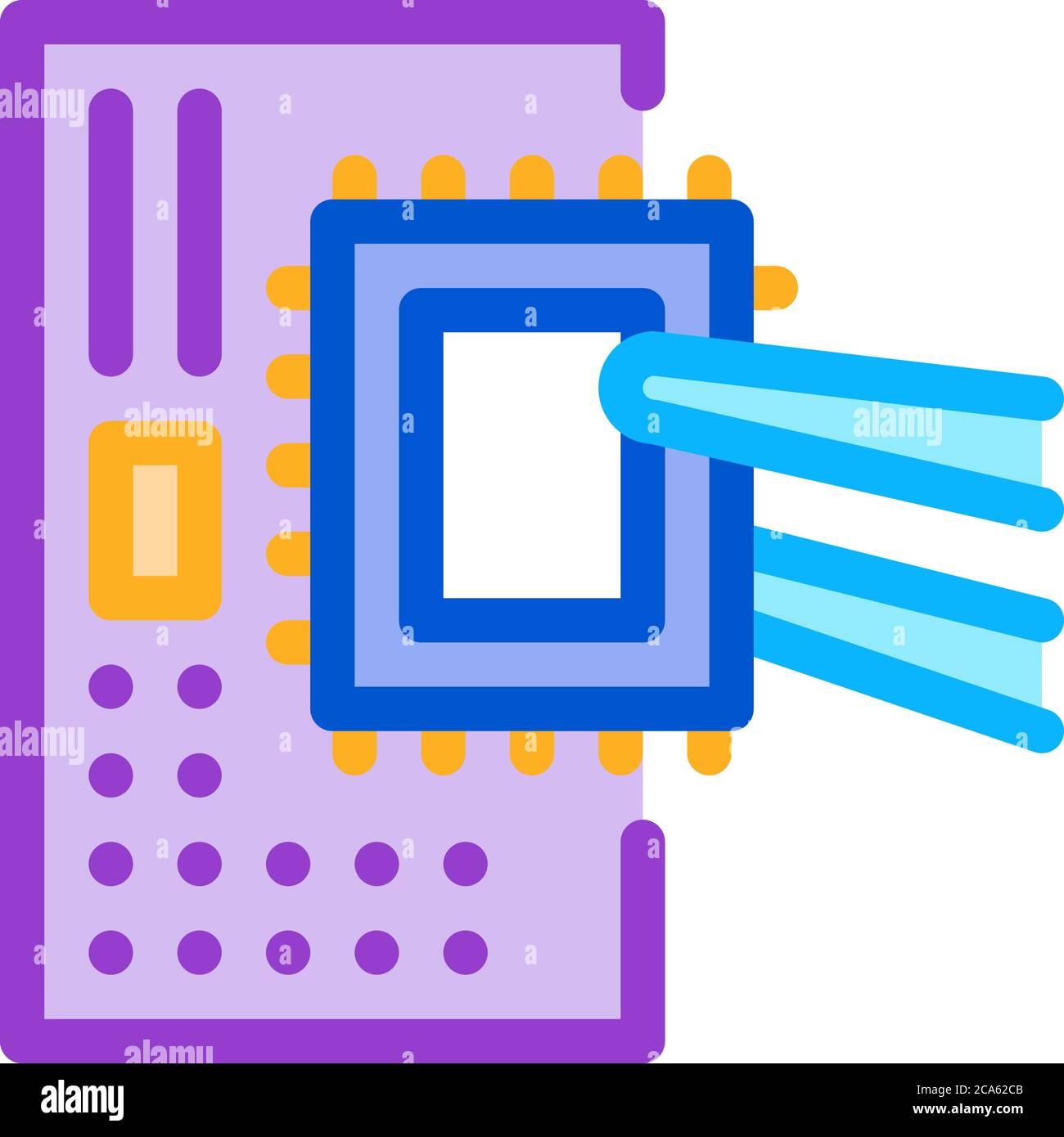 radio microchip icon vector outline illustration Stock Vector Image ...