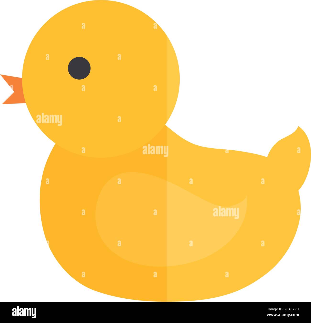 cartoon rubber duck toy object for small children to play, flat style ...