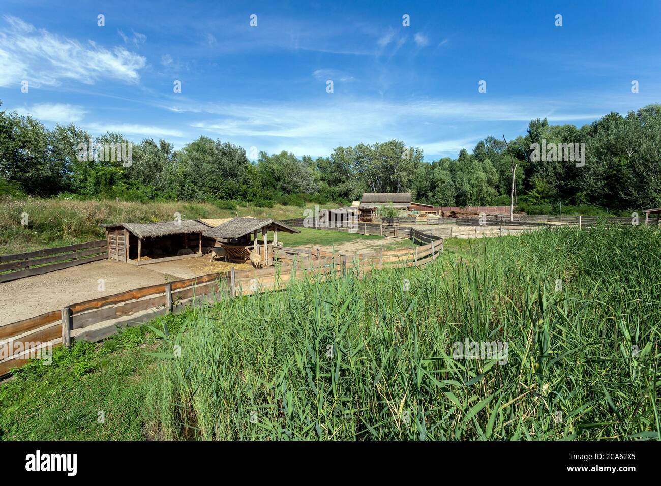 Traditional hungarian farmstead at the Lake Tisza Ecocentre in Poroszlo ...