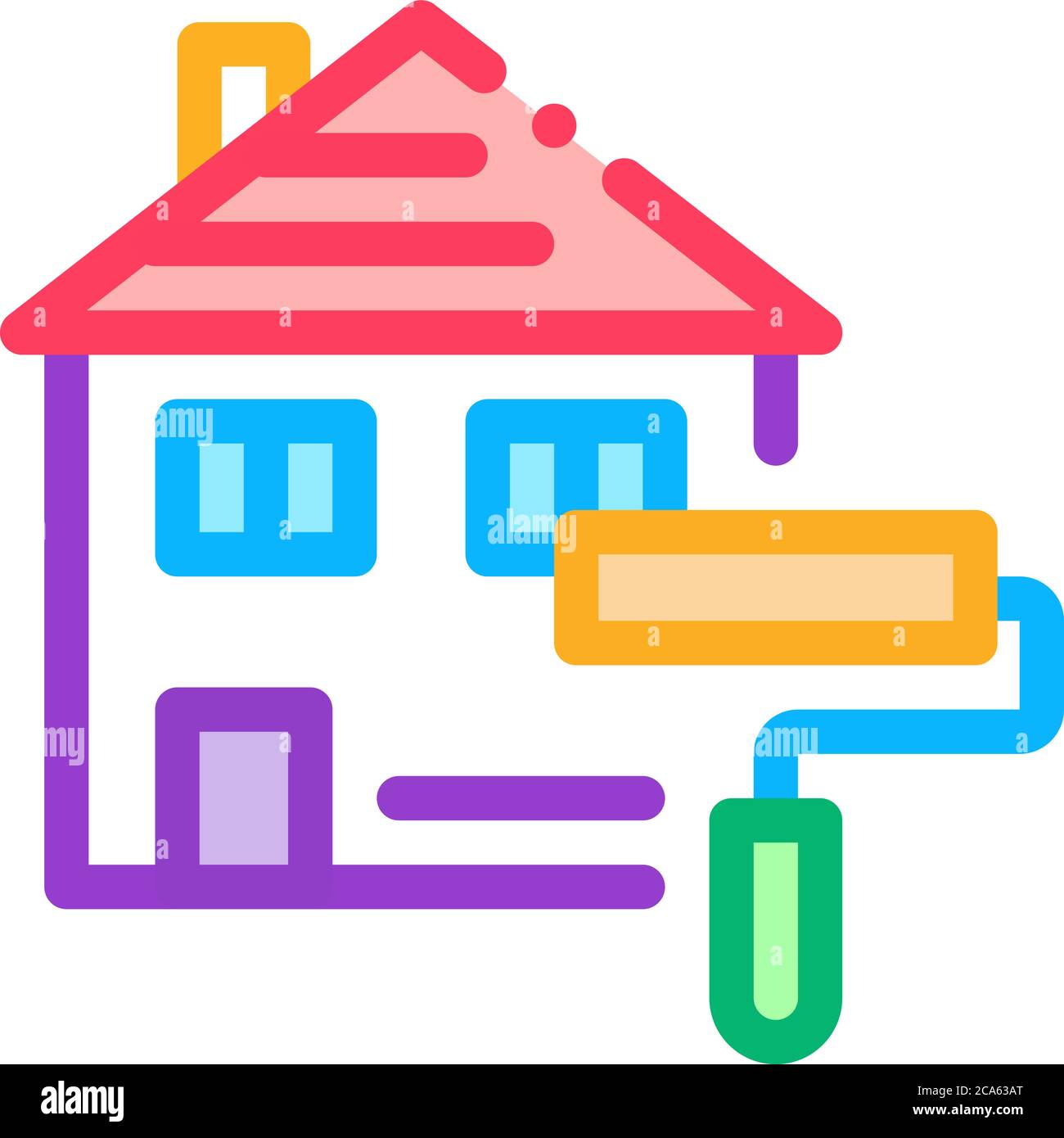 house painting icon vector outline illustration Stock Vector Image ...
