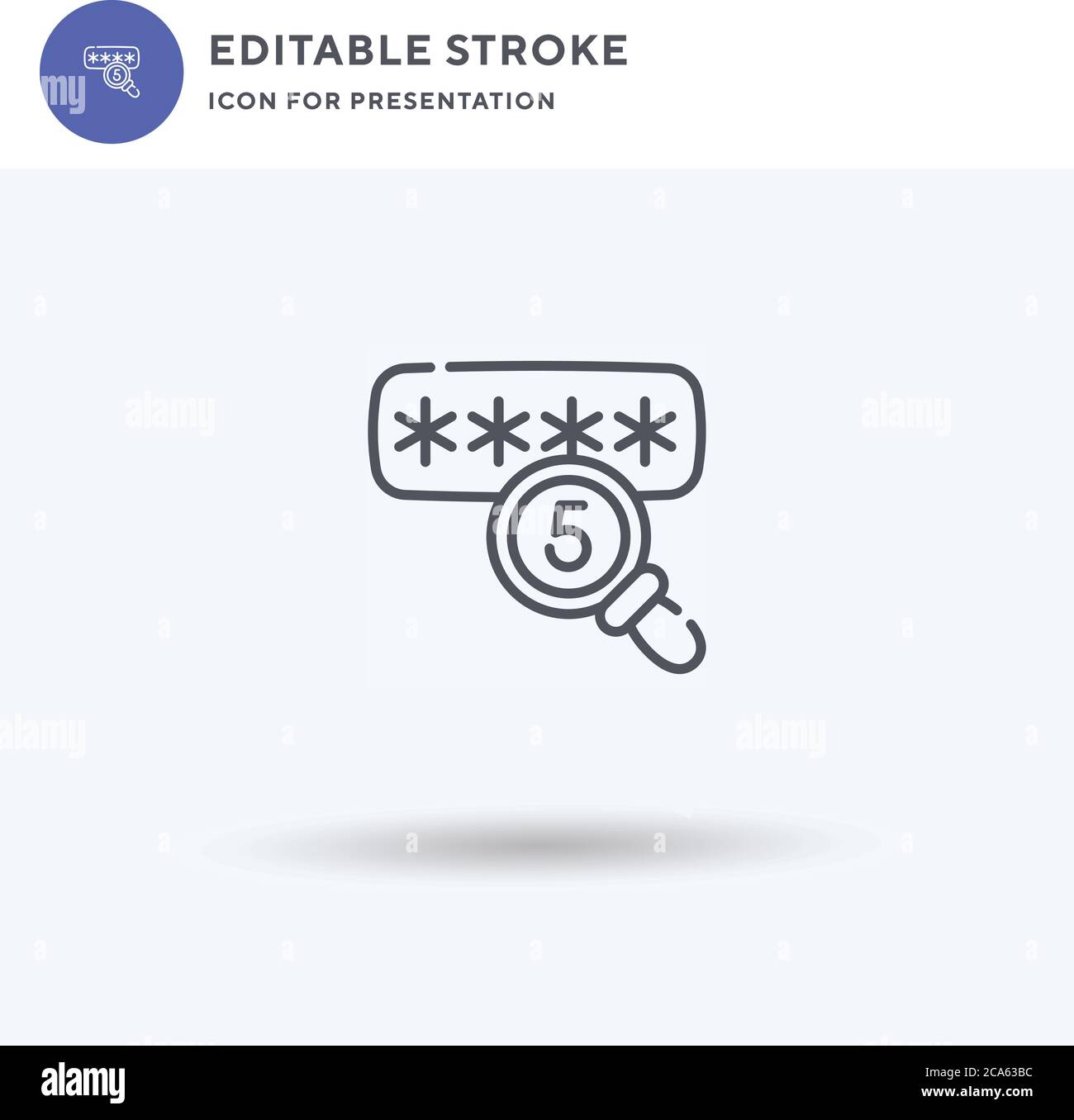 Password icon vector, filled flat sign, solid pictogram isolated on ...