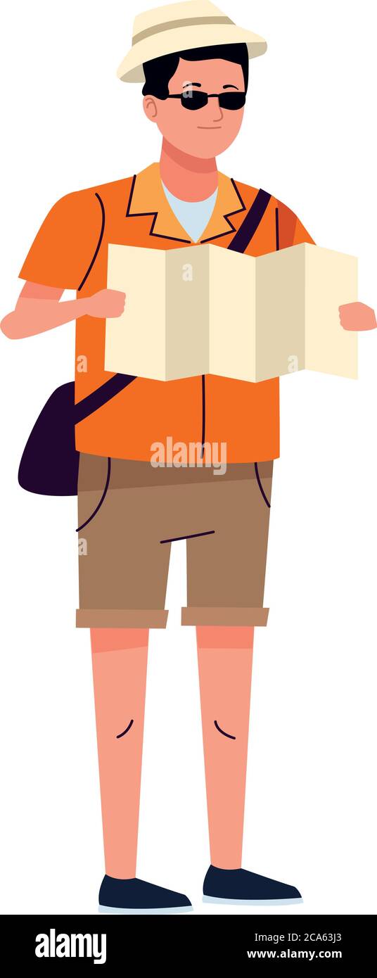 Guy reading map Stock Vector Images - Alamy