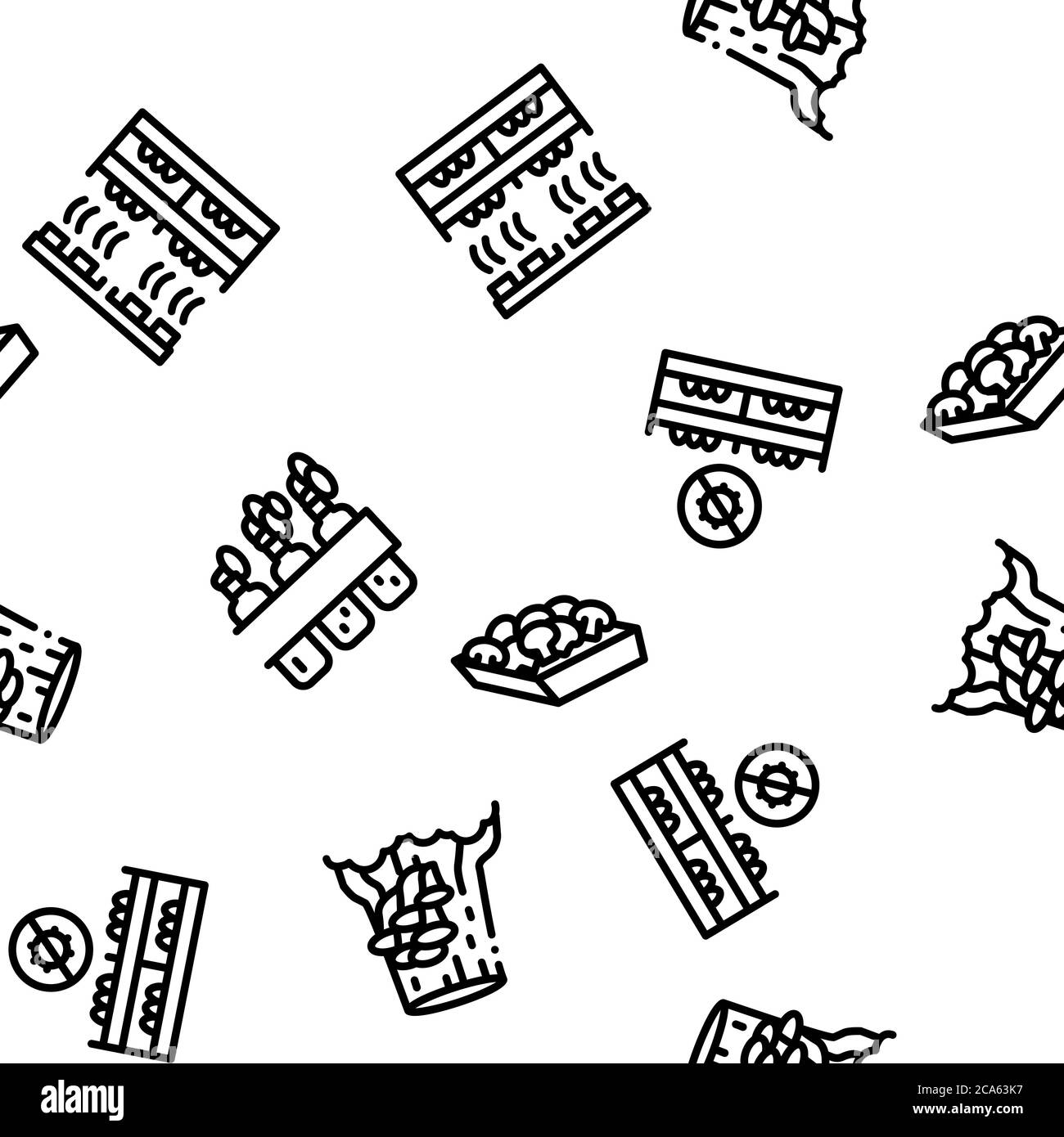 Mushroom Farm Plant Seamless Pattern Vector Stock Vector Image & Art ...