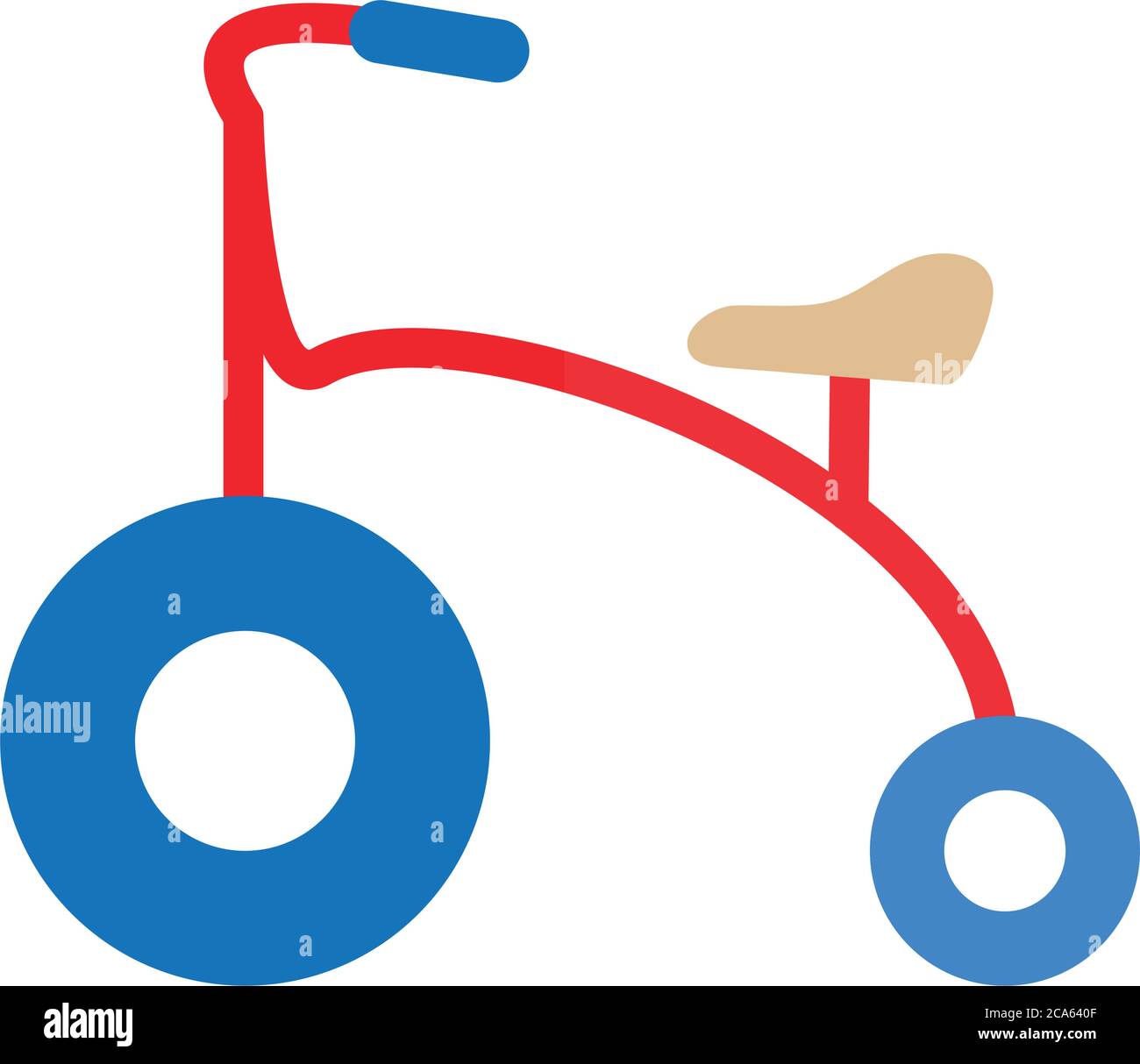 cartoon toddler bike toy object for small children to play, flat style ...