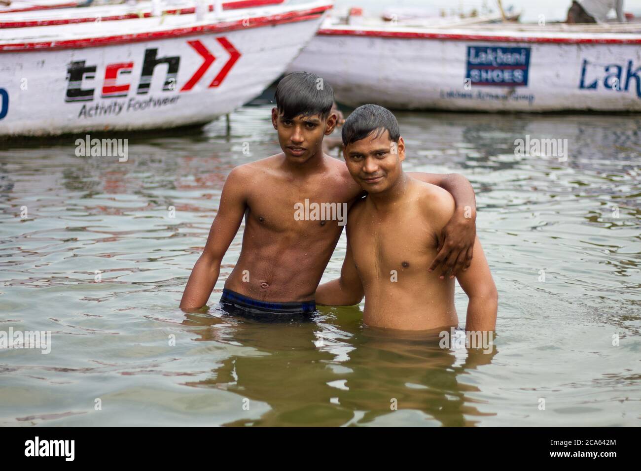 Daily activities of men in Varanasi, India Stock Photo - Alamy